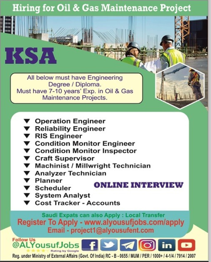 WALK IN INTERVIEW AT MUMBAI FOR KSA August 9, 2025