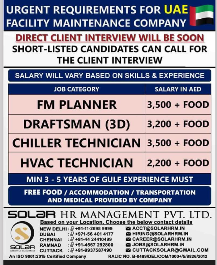 WALK IN INTERVIEW AT MUMBAI FOR UAE September 5, 2024