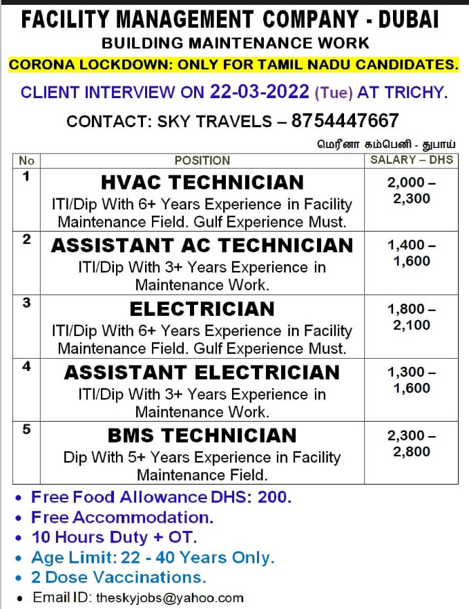 Dubai job vacancy 2022 August 16, 2024