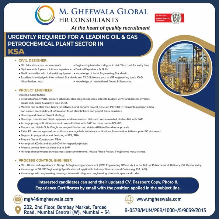 WALK IN INTERVIEW AT MUMBAI FOR KSA November 30, 2024