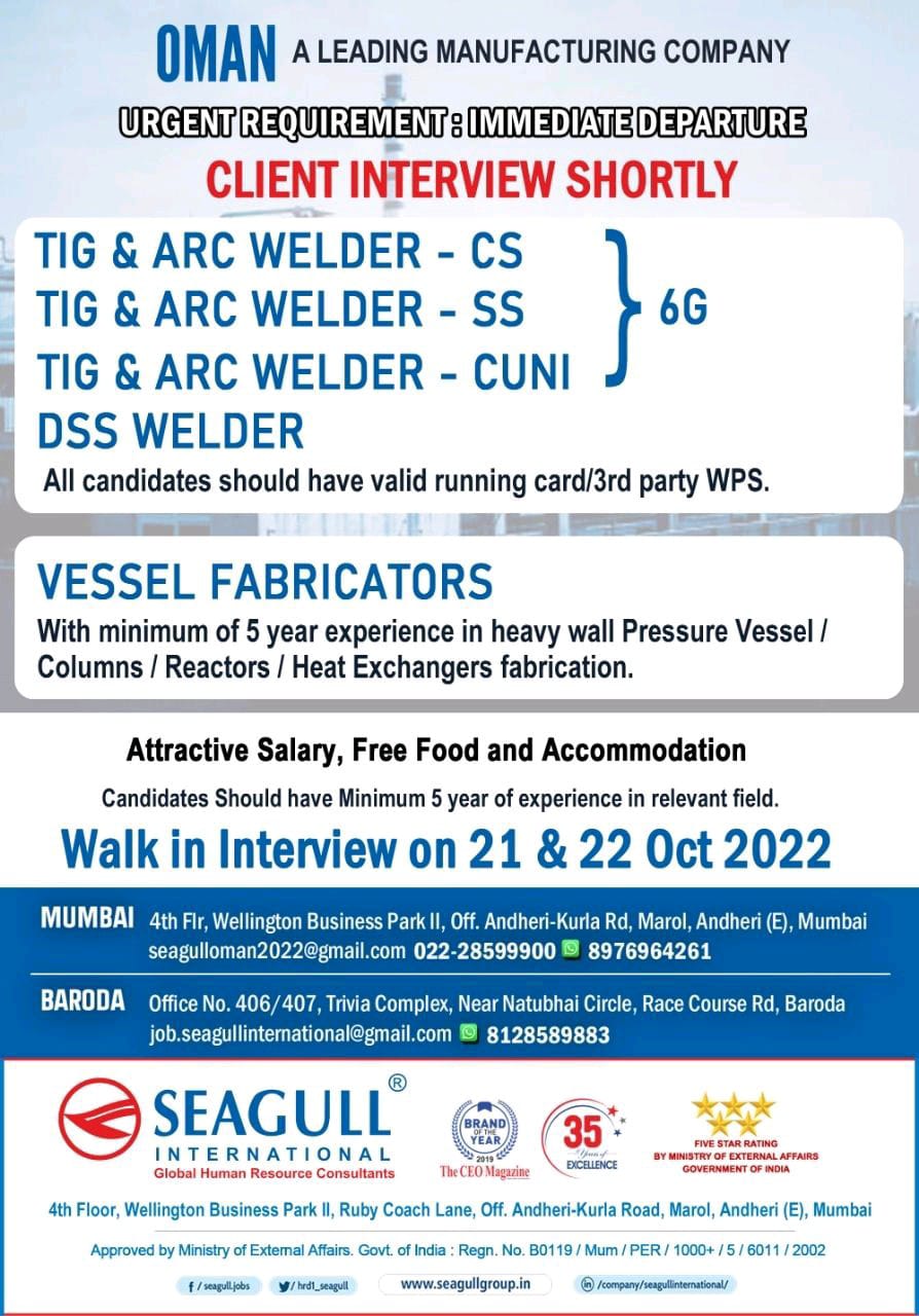 WALK IN INTERVIEW AT MUMBAI FOR OMAN May 15, 2026