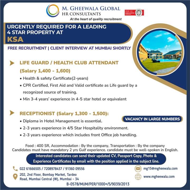 WALK IN INTERVIEW AT MUMBAI FOR KSA July 5, 2025