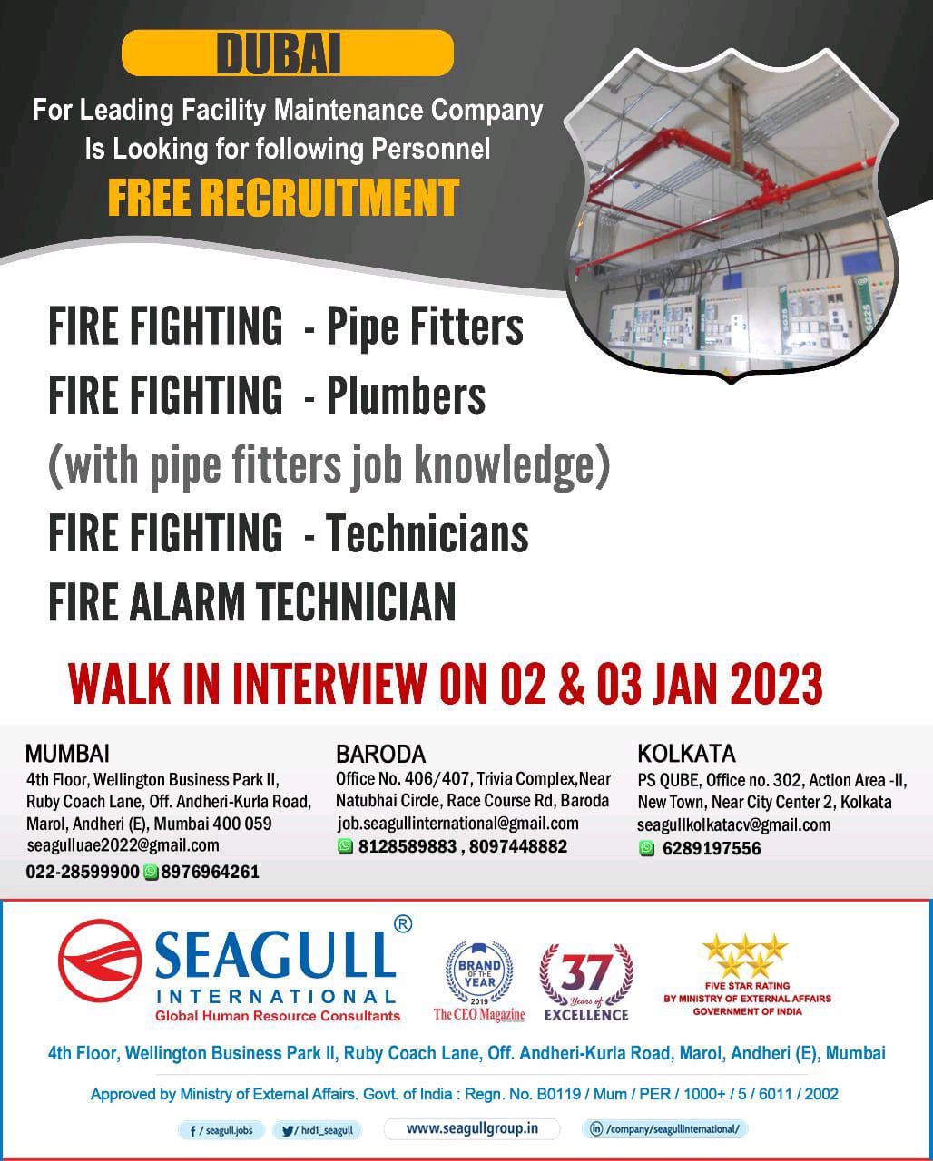 WALK IN INTERVIEW AT MUMBAI FOR DUBAI April 21, 2026